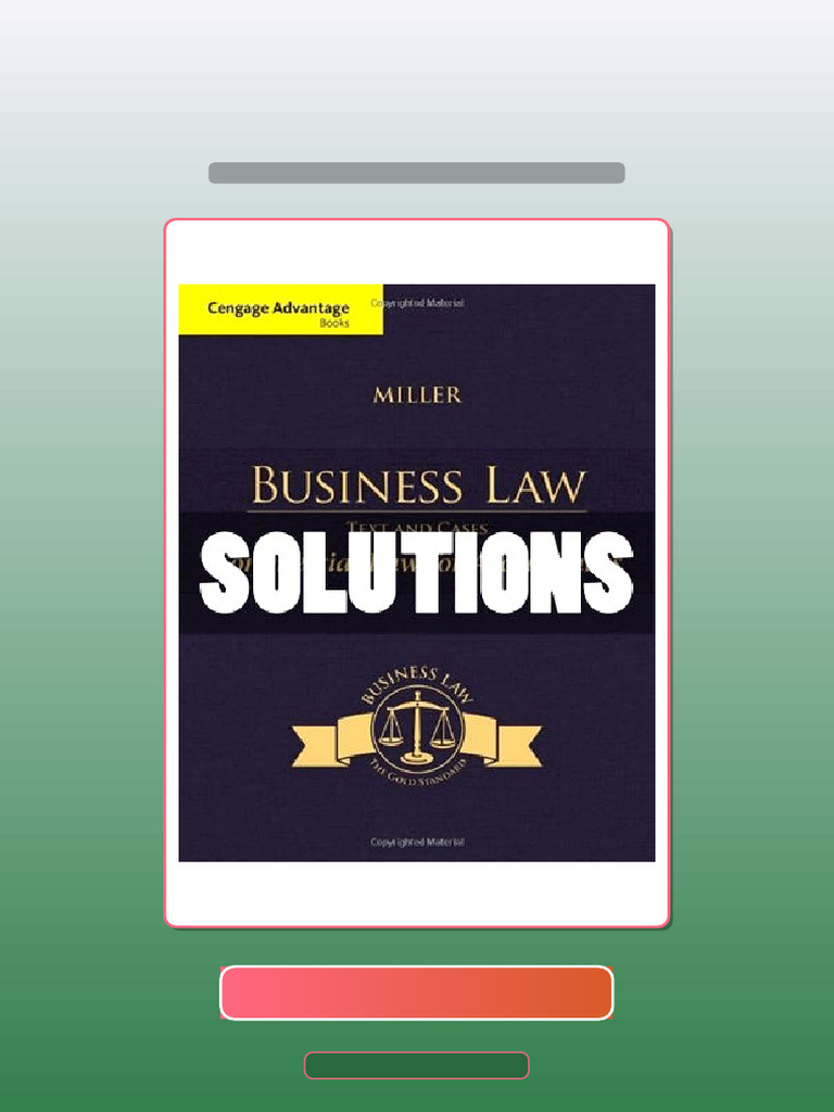 Cengage Advantage Books Business Law Text and Cases Commercial Law for ...