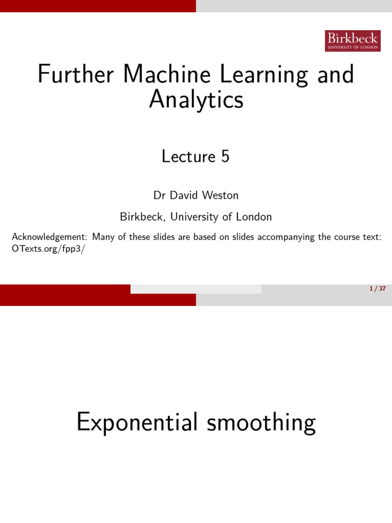 Exponential Smoothing in Time Series Forecasting | PDF | Forecasting ...