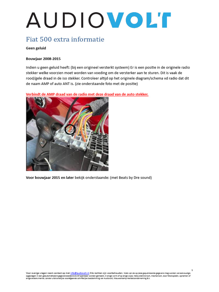 Fiat 500 Extra Informatie | PDF