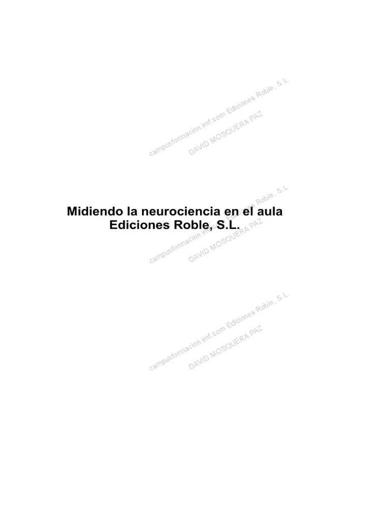 06MidiendoLaNeurocienciaEnElAula | PDF | Neurociencia | Aprendizaje