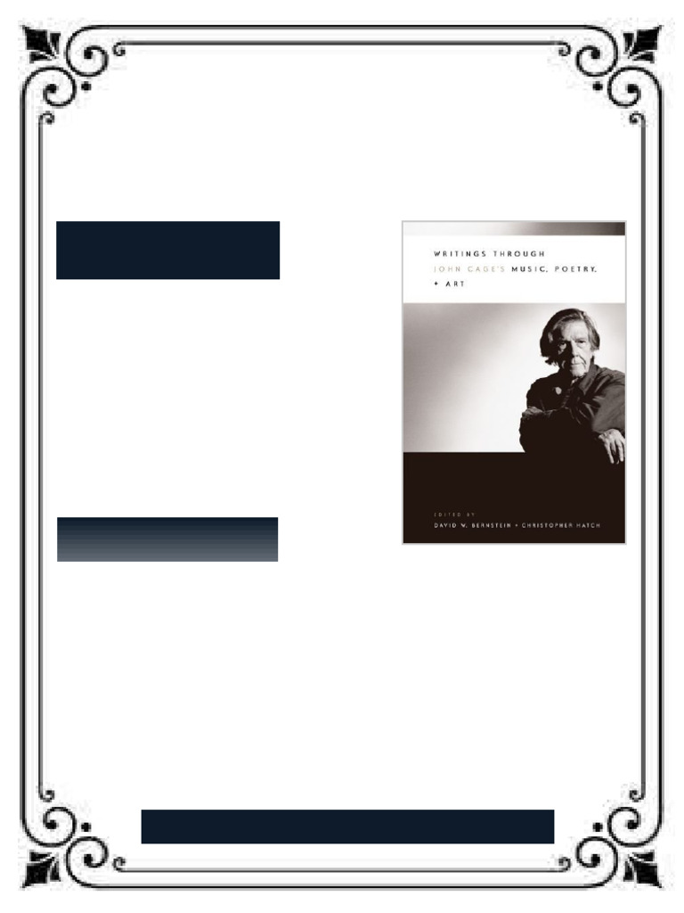 Writings through John Cage s Music Poetry and Art 1st Edition David W ...