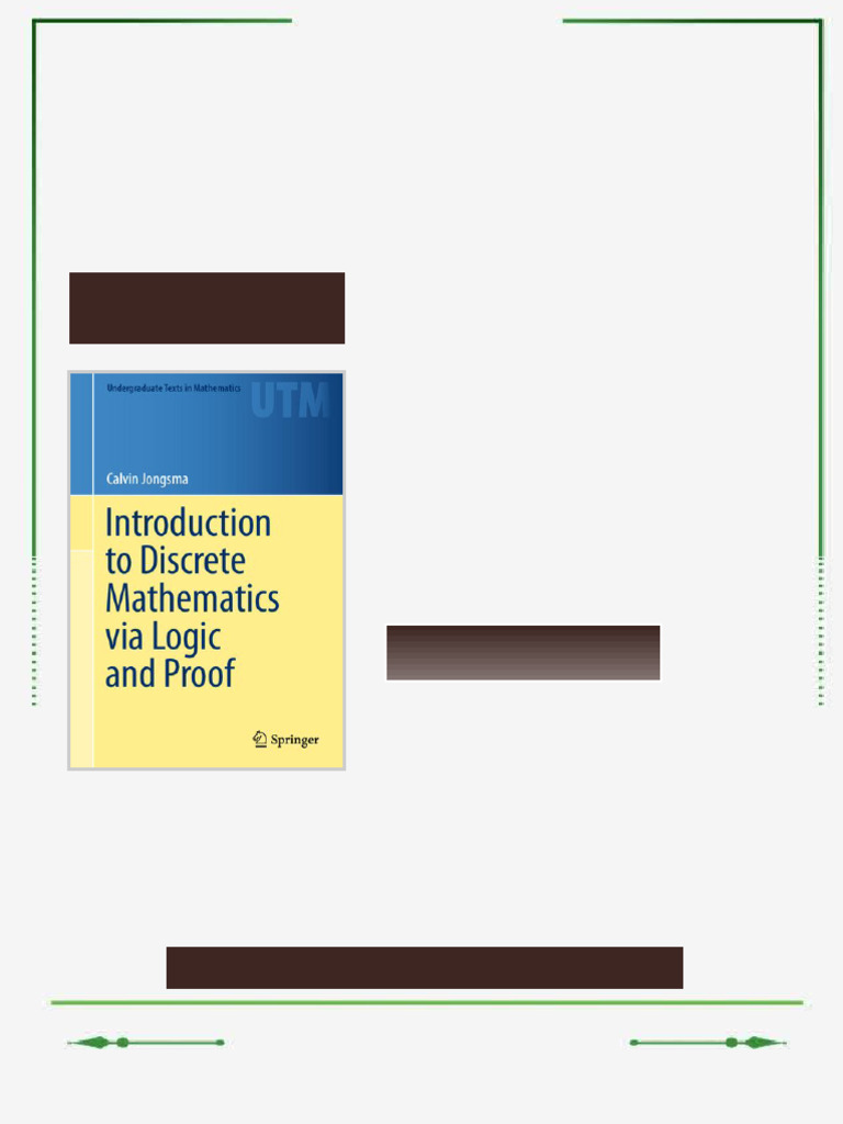 Discrete Mathematics via Logic and Proof Calvin Jongsma eBook complete ...