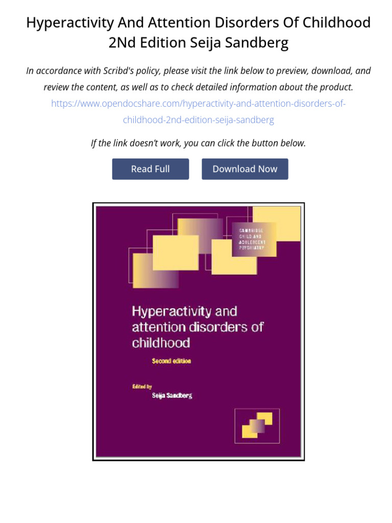 Hyperactivity and Attention Disorders of Childhood 2nd Edition Seija ...