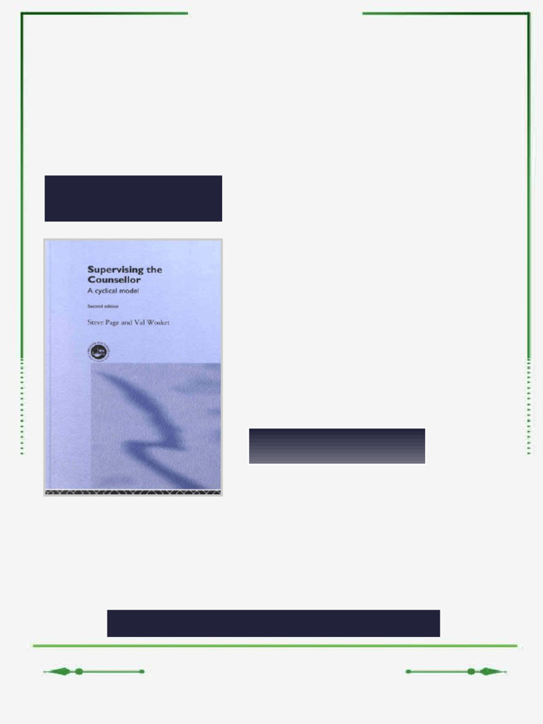 Supervising The Counsellor A Cyclical Model 2nd Edition Steve Page ...