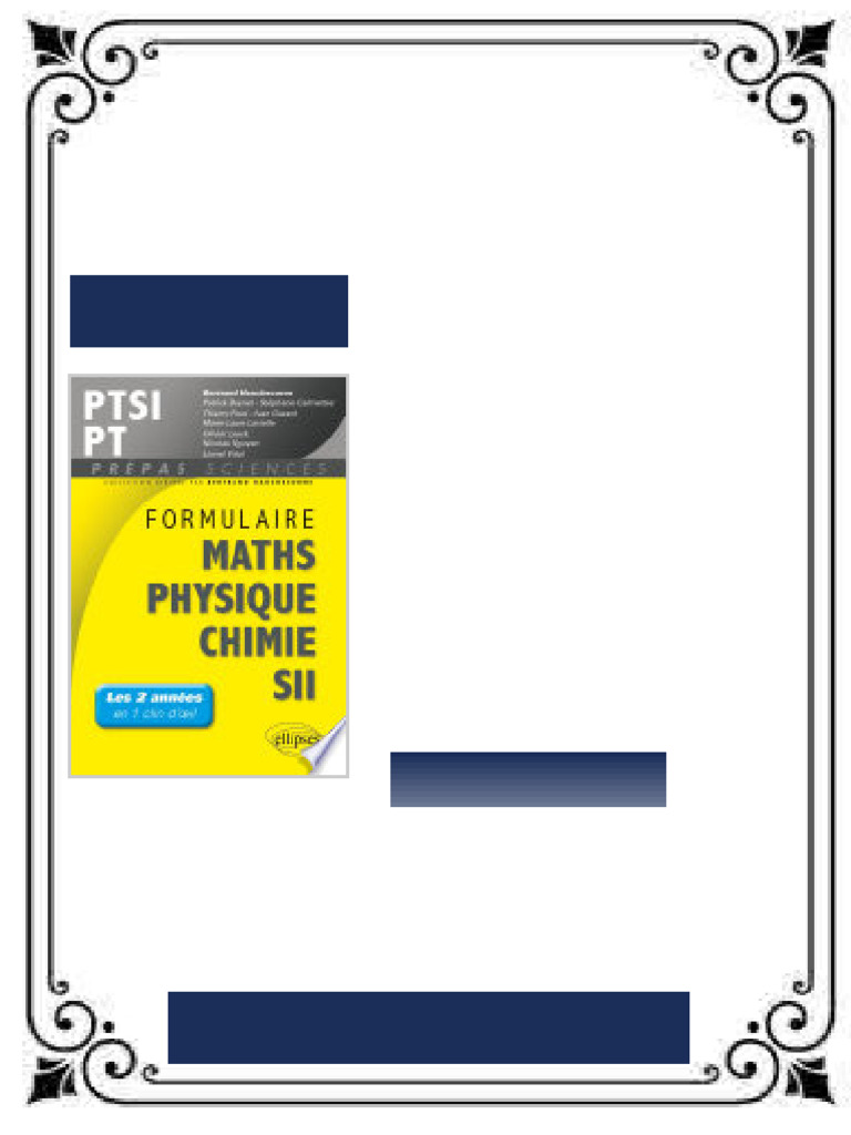 Formulaire PTSI PT Maths Physique chimie SII Hauchecorne Bertrand ...