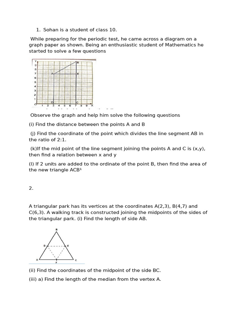 Coordinate Geometry Problems for Students | PDF