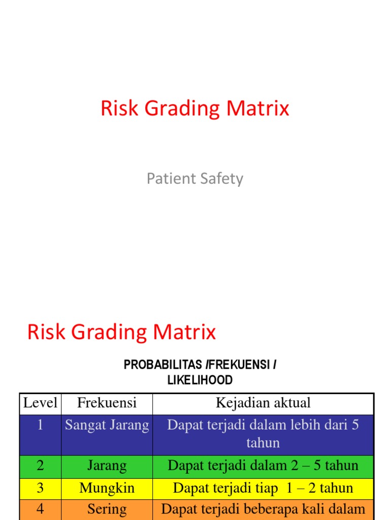 Risk Grading Matrix-Patient Safety | PDF