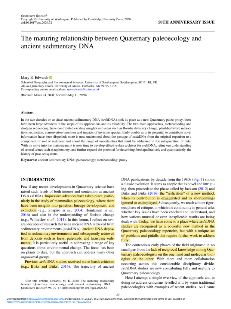Quaternary Research Volume 96 Issue 2020 [Doi 10.1017_qua.2020.52 ...