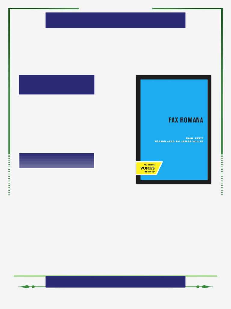 Pax Romana Paul Petit ebook access now | PDF | Roman Empire | Europe