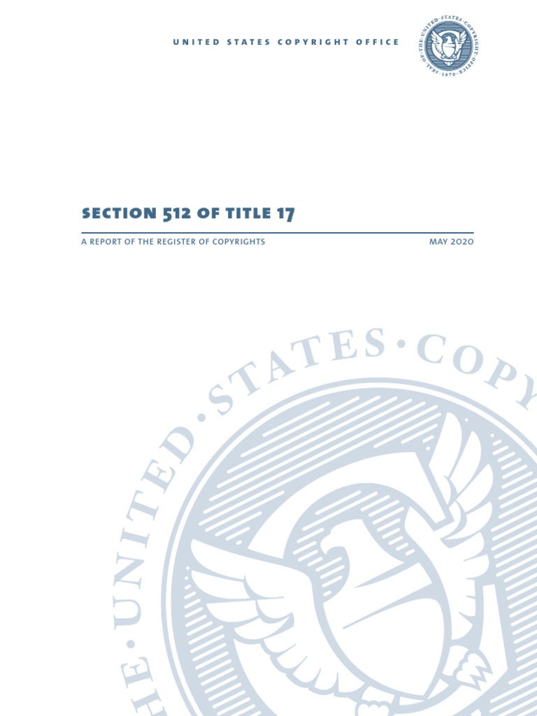 Section 512 Copyright Report 2020 | PDF | Online Copyright Infringement ...