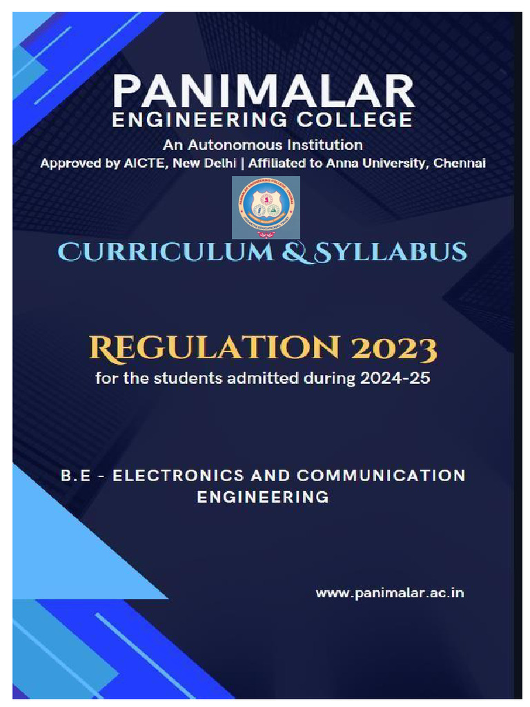 R2023-ECE-Curriculum & Syllabus Batch 2024-2025 | PDF | Integral ...