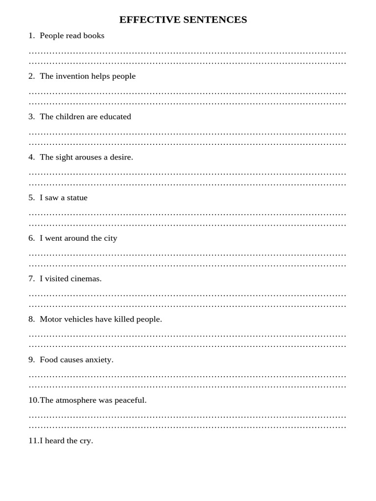 Crafting Effective Sentences Guide | PDF