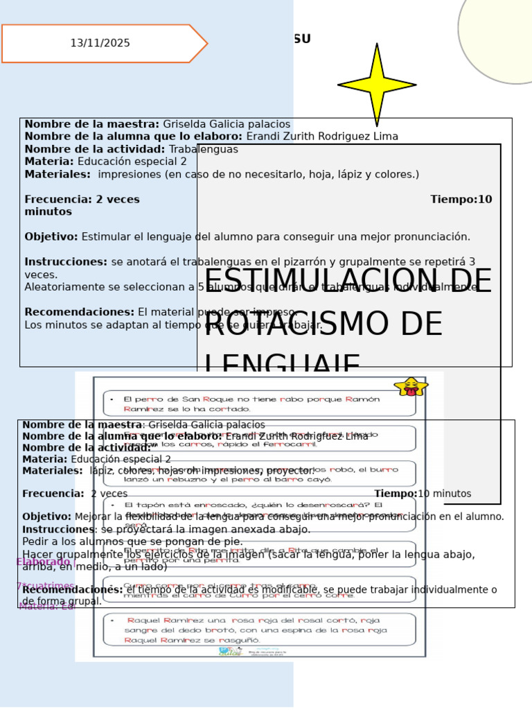 Fichas Rotacismo De Lenguaje Pdf Lápiz