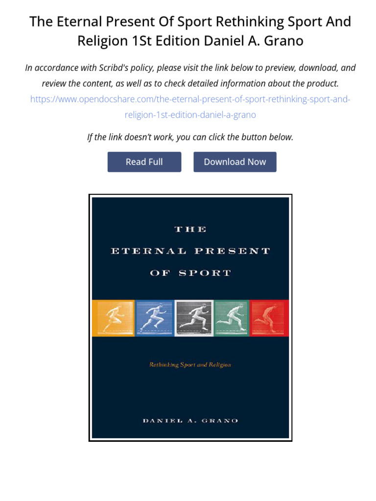 The Eternal Present of Sport Rethinking Sport and Religion 1St Edition ...