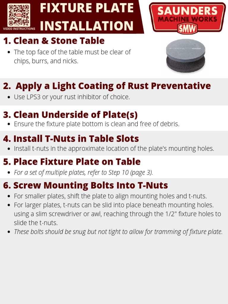 Fixture Plate Installation Guide | PDF | Screw