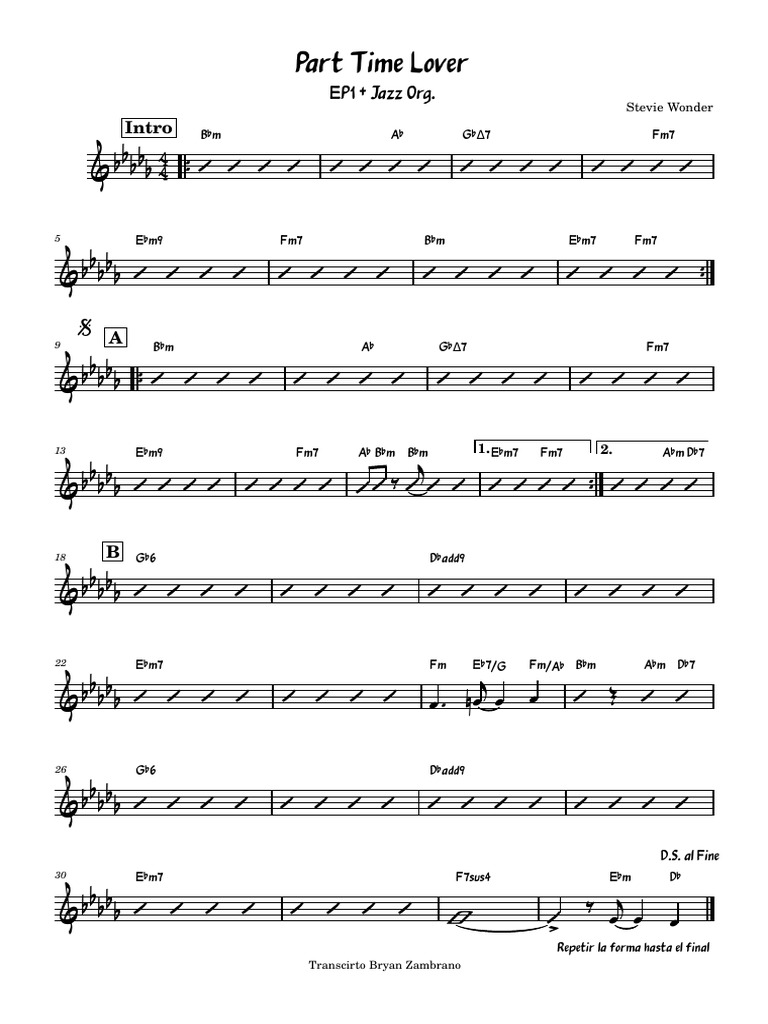 Part Time Lover Chart | PDF