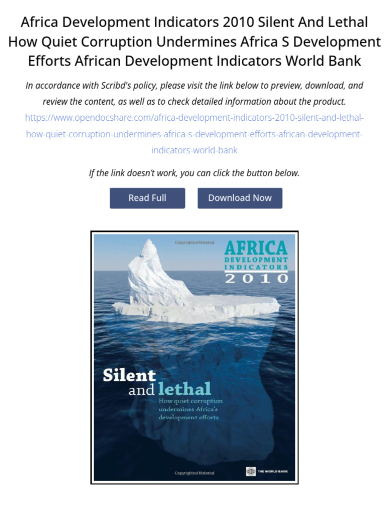 Africa Development Indicators 2010 Silent and Lethal How Quiet ...