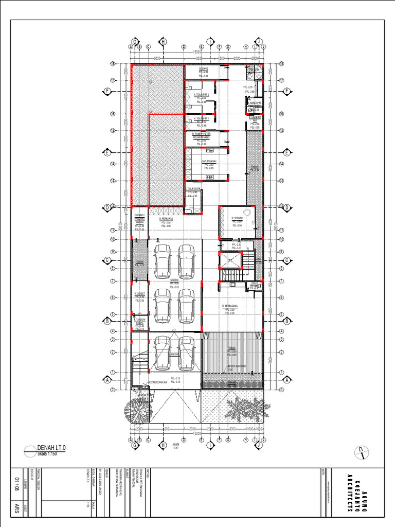 Denah Tampak Potongan - Ars - House - Sby - Bp. Louis & Bu. Lindsy ...