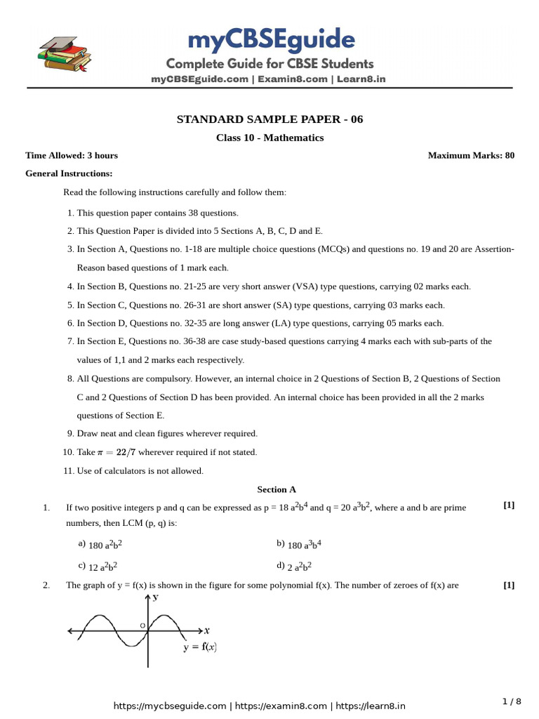 Class 10th Maths Paper To The Board Scevence | PDF | Circle | Cartesian ...