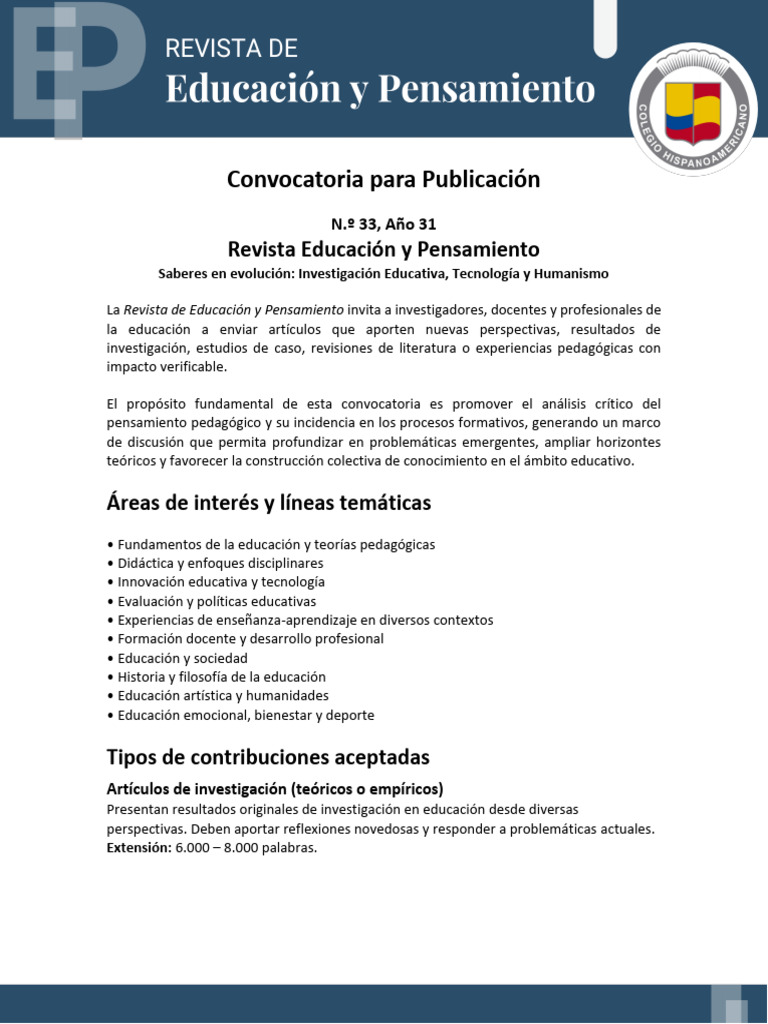 Revista de Educaci n y Pensamiento N 33 a o 31 1765709393 | PDF ...