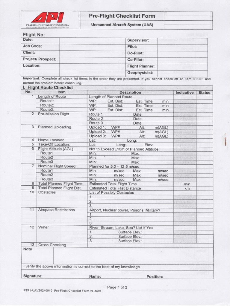 Form p2h Drone | PDF