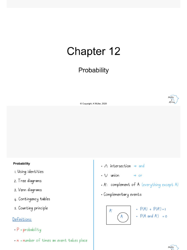 Probability Grade 12 | PDF