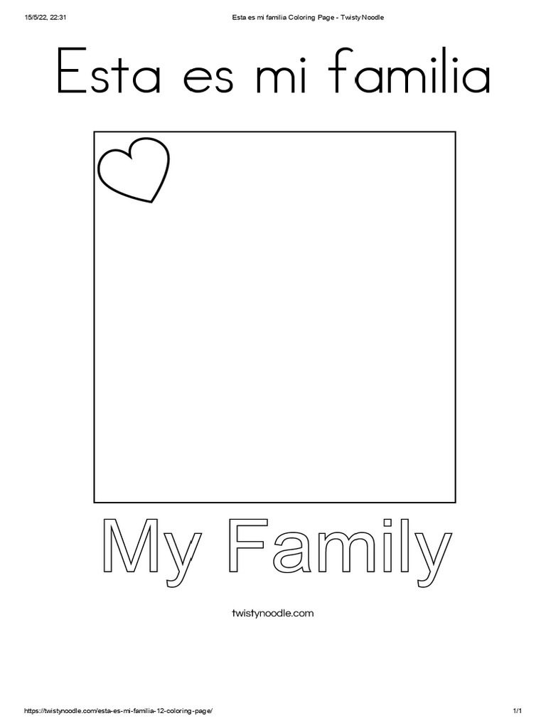 Esta Es Mi Familia Coloring Page - Twisty Noodle | PDF