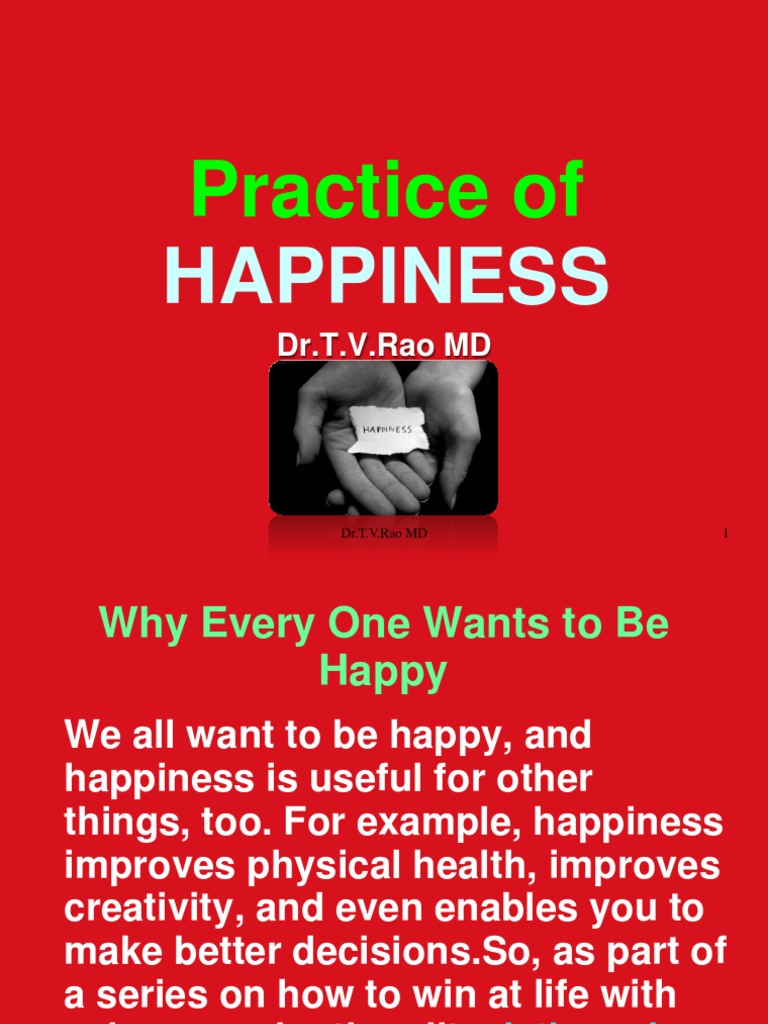 Happiness, Practice of Happiness | PDF | Contentment | Happiness
