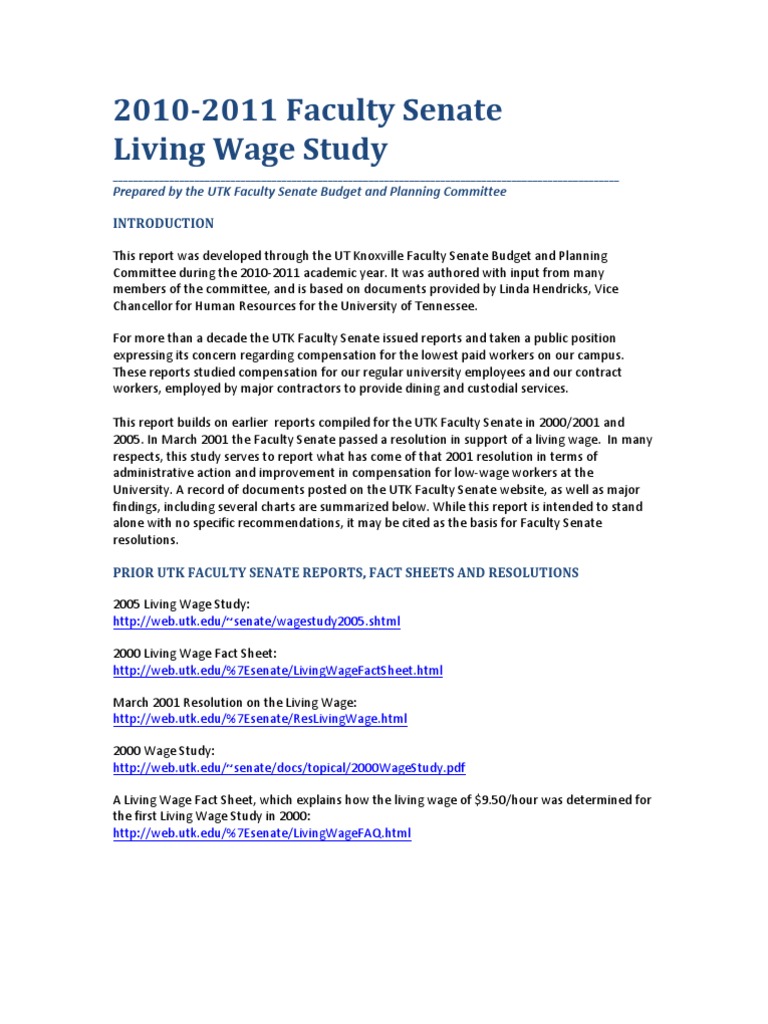 Living Wage Study | PDF