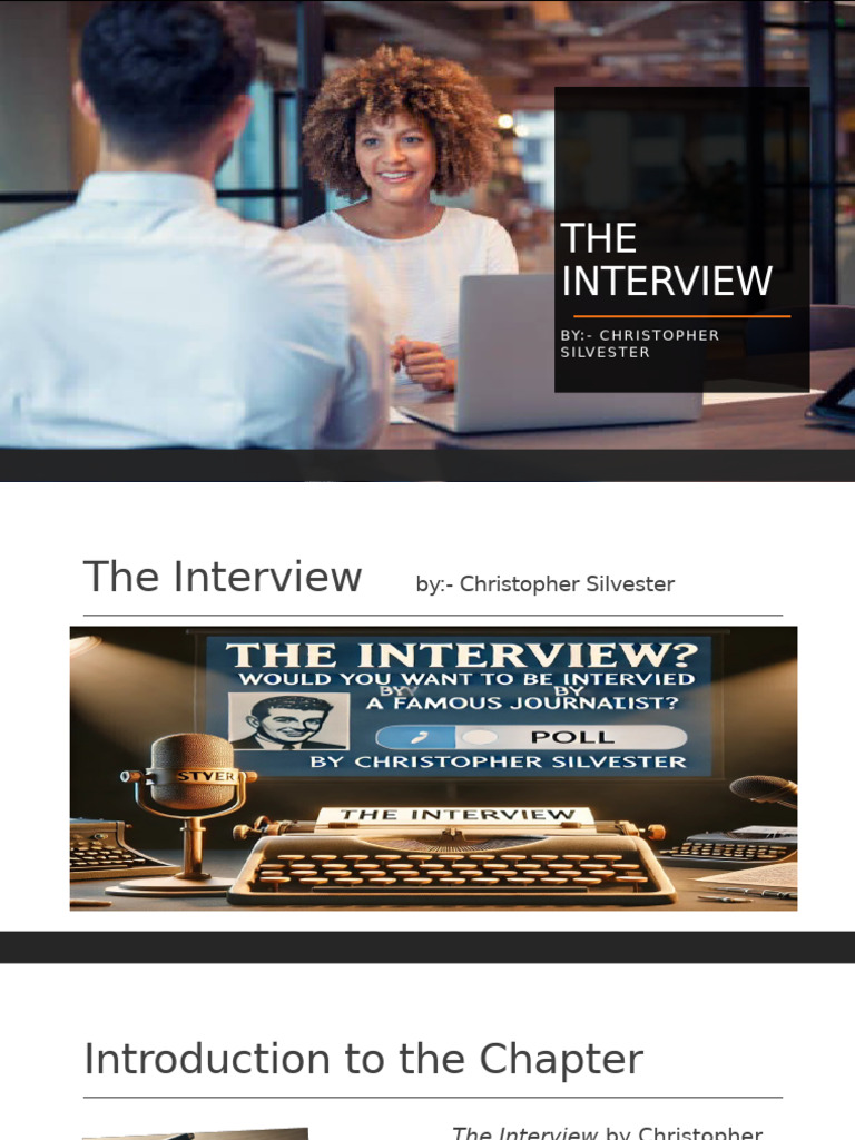 The Interview Class 12 Presentation Compress | PDF | Interview | Novels