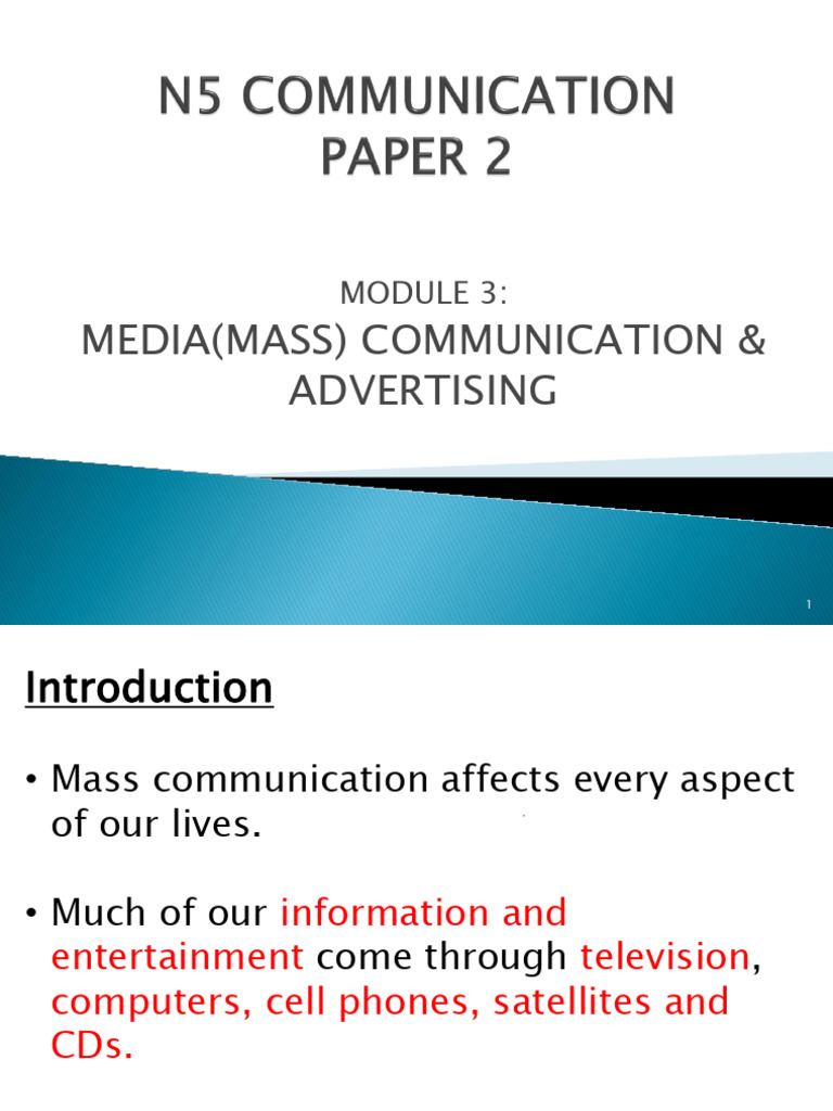 MODULE 3_MASS COMMUNICATION AND ADVERTISING | PDF | Propaganda ...
