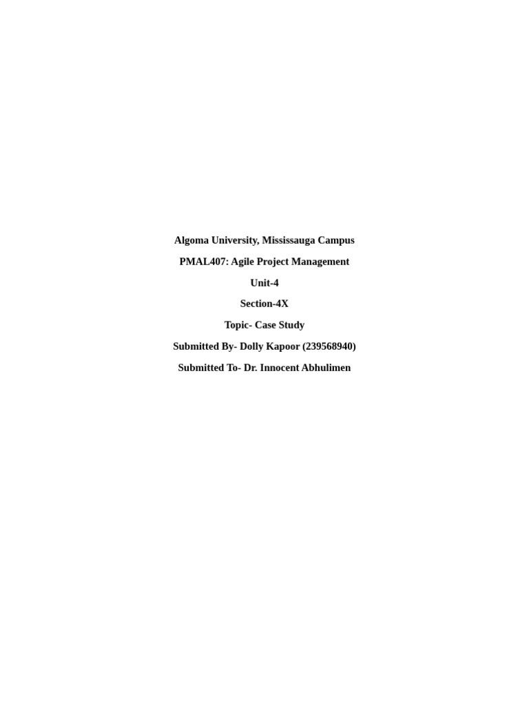 Agile Transformation Case Study Insights | PDF | Agile Software ...