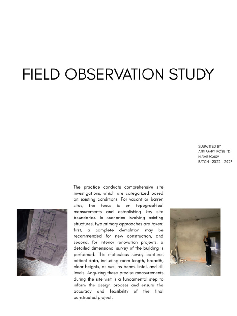 Field Observation Study | PDF | Plywood | Tile