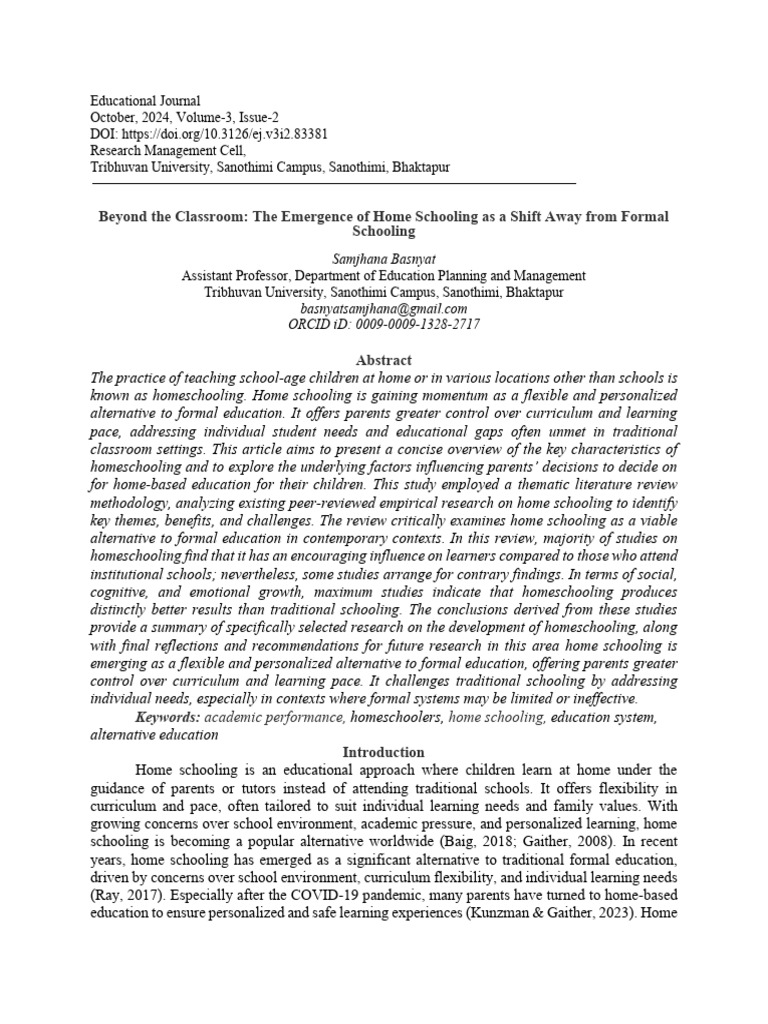 Final+of+Samjhana+Basnyat's+Article+RMC | PDF | Homeschooling ...