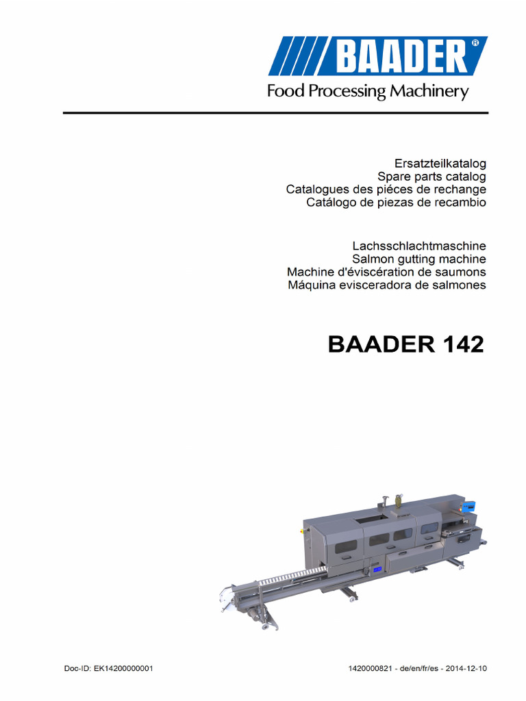BAADER 142 2014 - Catalogo de Partes | PDF