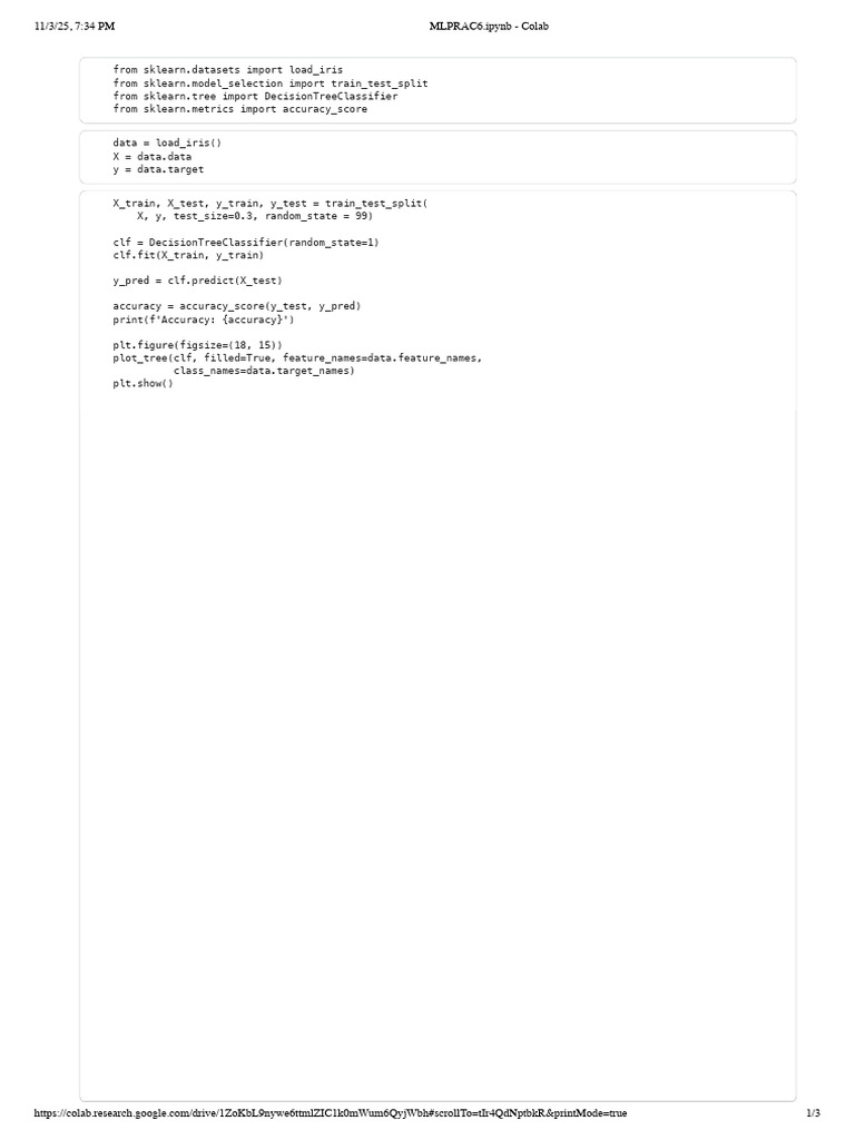 Decision Tree Classifier on Iris Dataset | PDF