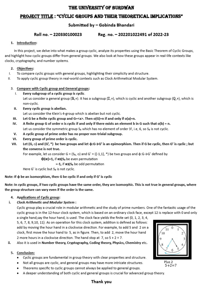 Cyclic vs General Groups | PDF | Group (Mathematics) | Group Theory
