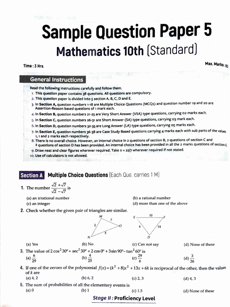 Sample Papers 3 | PDF