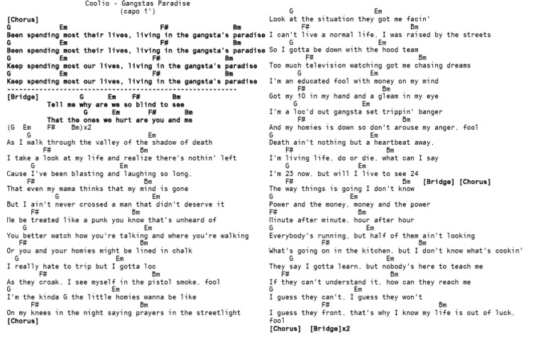 (T) Coolio - Gangstas Paradise t2 | PDF
