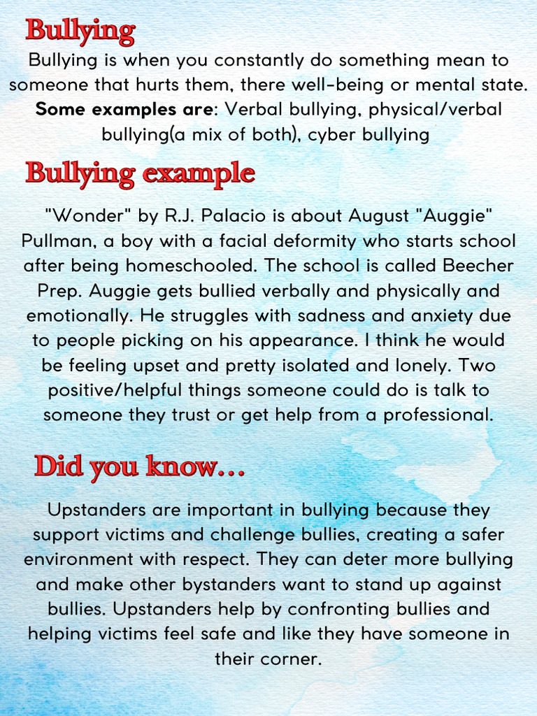 "Understanding Bullying in 'Wonder'" | PDF