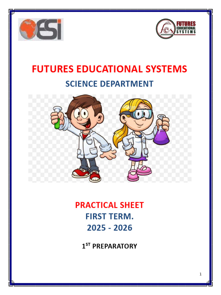 Practical Sheets 2026 1st Prep | PDF | Water | Electricity