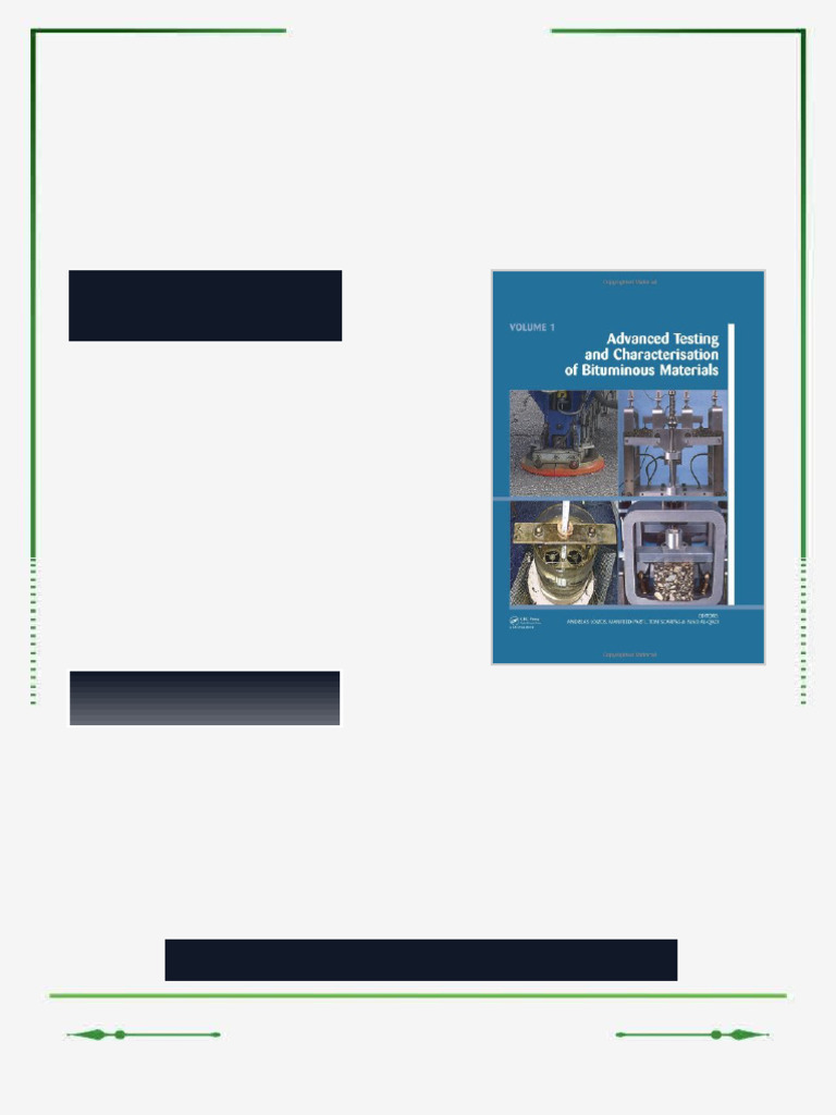 Advanced Testing and Characterization of Bituminous Materials Vittorio ...