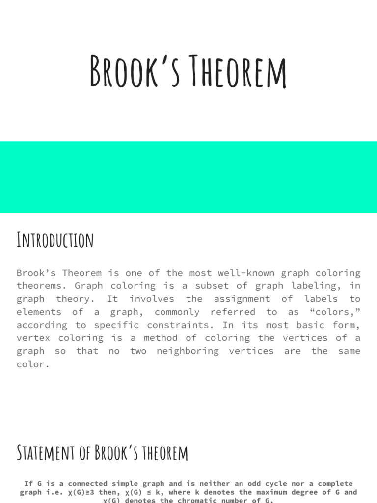 Brook’s Theorem | PDF | Vertex (Graph Theory) | Mathematical Concepts