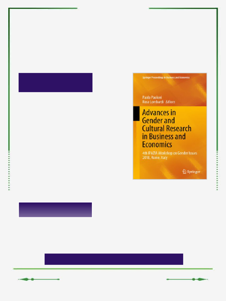 Advances in Gender and Cultural Research in Business and Economics: 4th ...