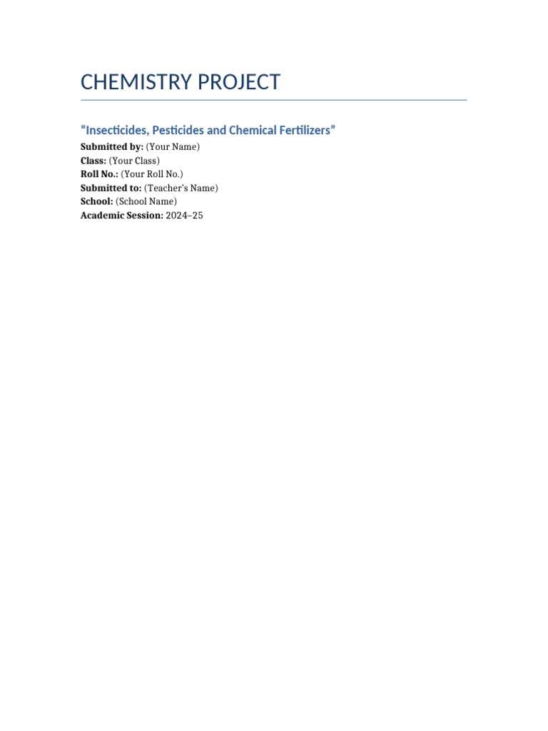 Expanded 45 Page Chemistry Project | PDF | Fertilizer | Insecticide