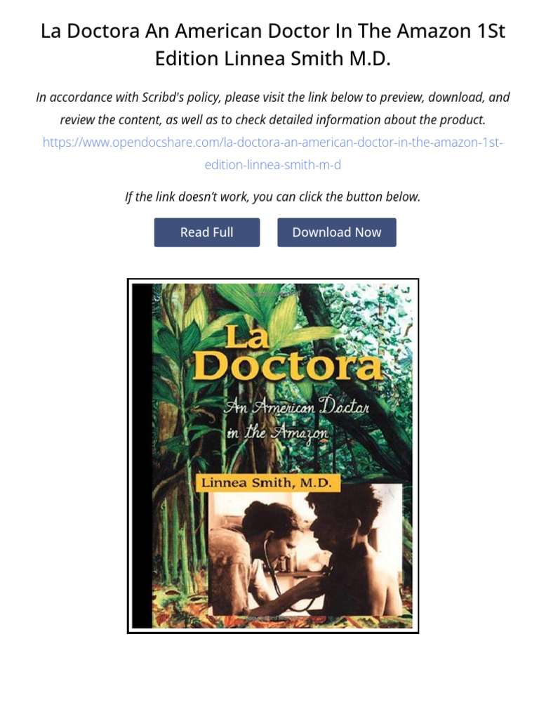 La Doctora An American Doctor in the Amazon 1st Edition Linnea Smith M ...