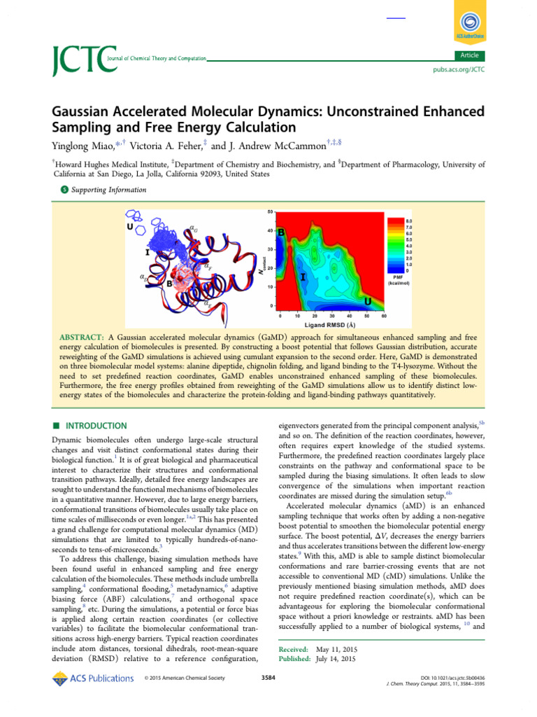 Gaussian Accelerated Molecular Dynamics | PDF | Molecular Dynamics ...