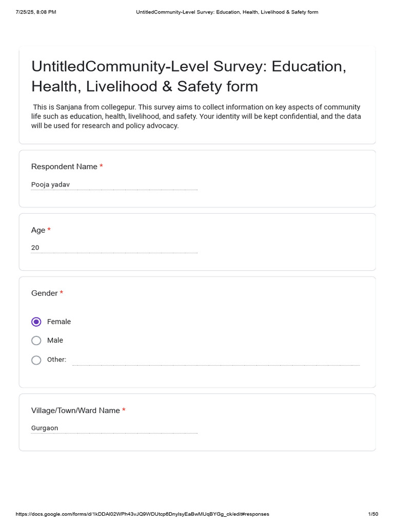 Untitled Form - Google Forms Respones | PDF