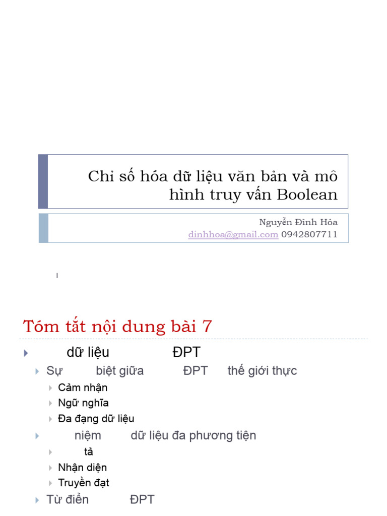 6 - Du Lieu Van Ban Va Boolean | PDF
