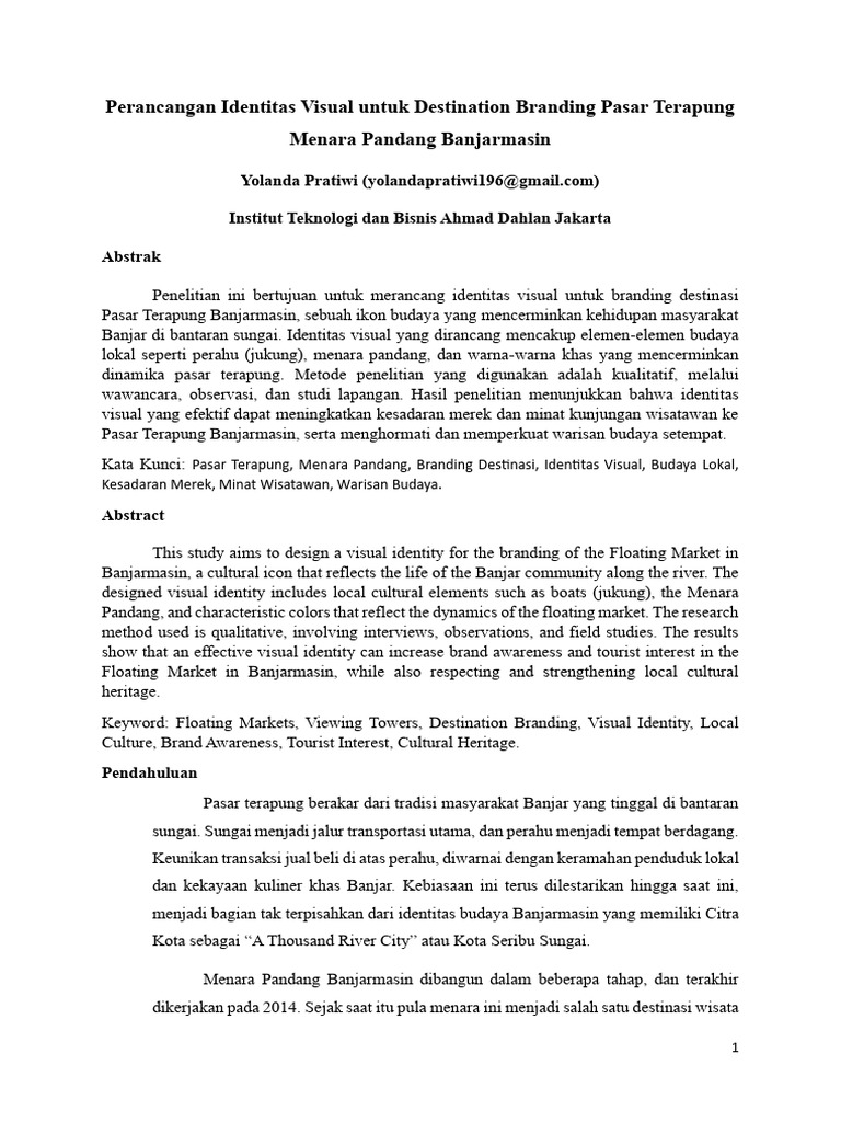 Jurnal Perancangan Identitas Visual Pasar Terapung Menara Pandang ...